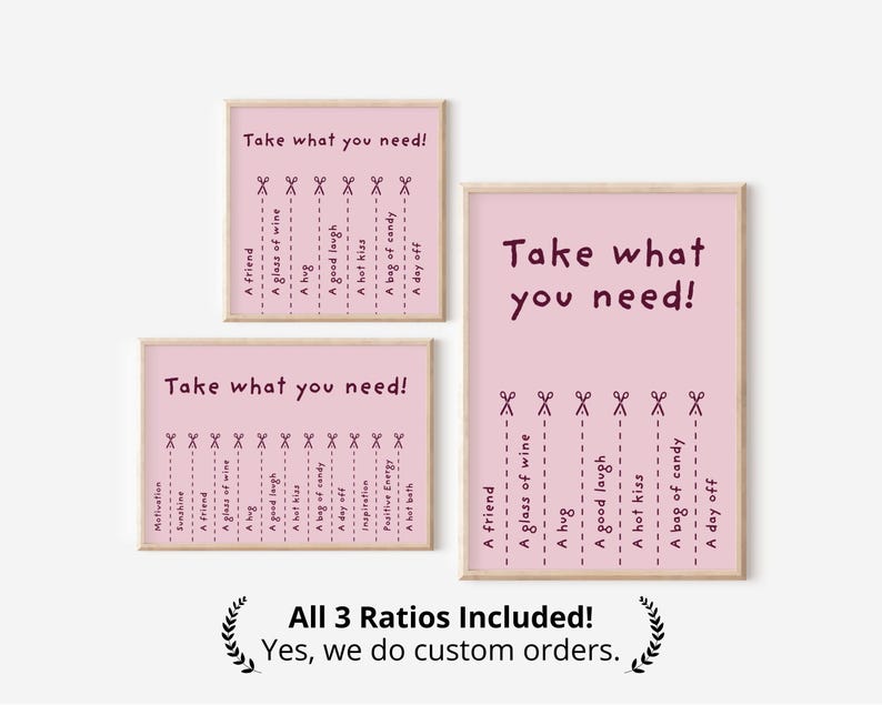 Take What You Need Printable Poster: Funny Self Care Gift (digital ...