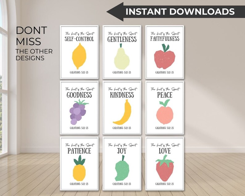 Fruit of the Spirit Wall Art, Christian Wall Art, Printable Bible ...