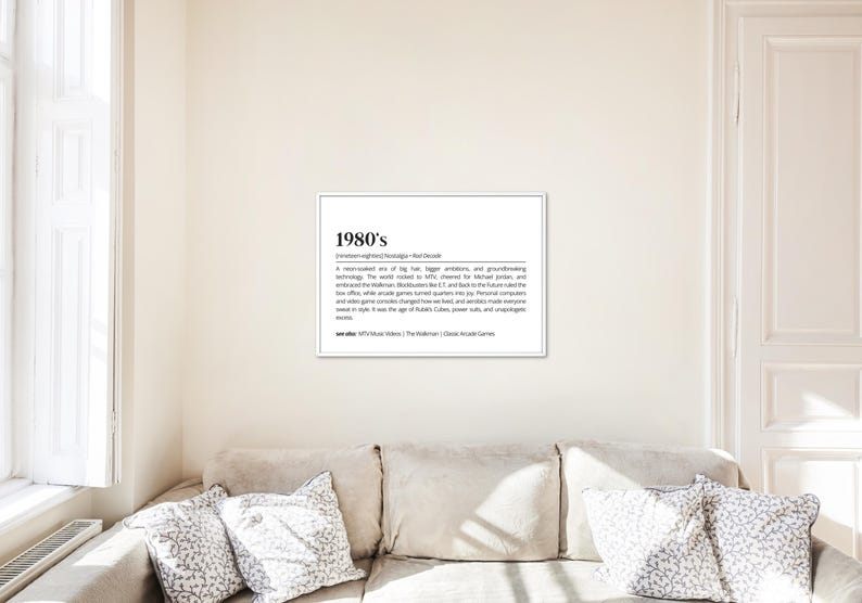 1980s Nostalgia Definition Art: Retro Printable (digital Download) - Etsy