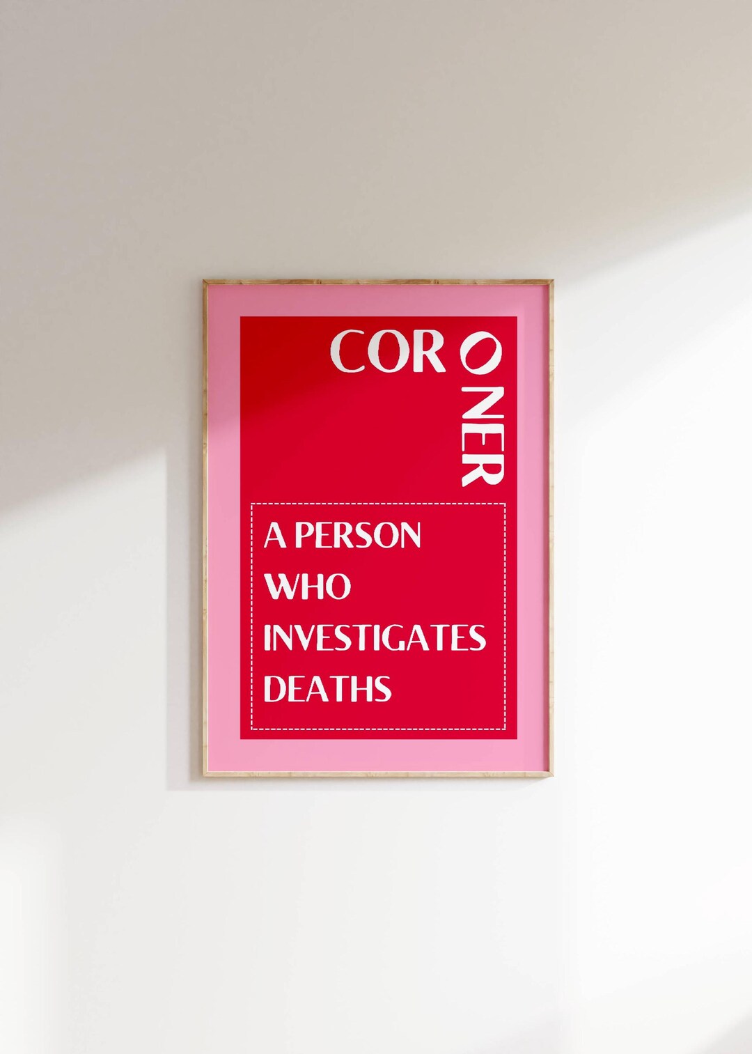 Coroner Definition Poster Quirky Dark Humor Typography Art Print Unique Printable Wall Art ...