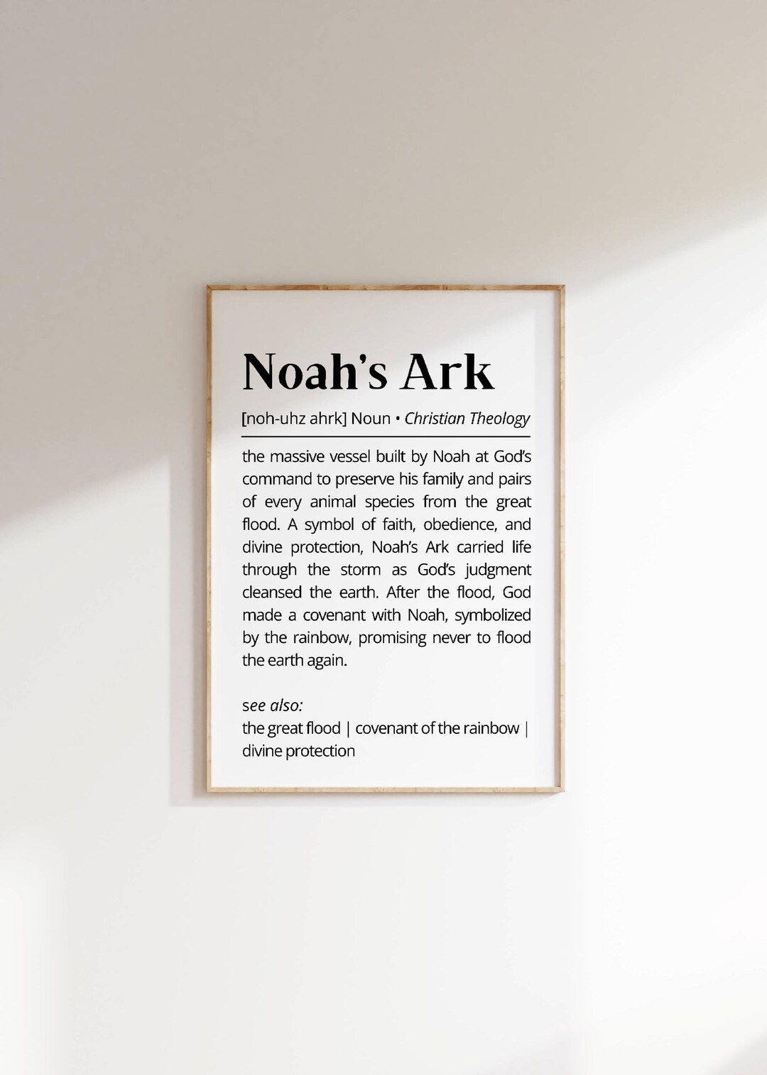 Noah's Ark Definition Christian Wall Art Biblical Printable Poster ...