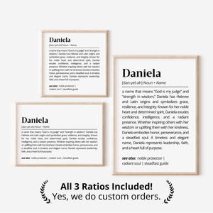 Daniela Name Definition Wall Art Personalized Name Meaning Gift ...