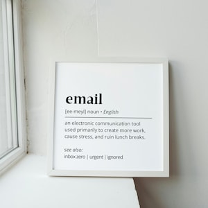 Funny Email Definition Print: Office Humor Wall Art (digital Download ...