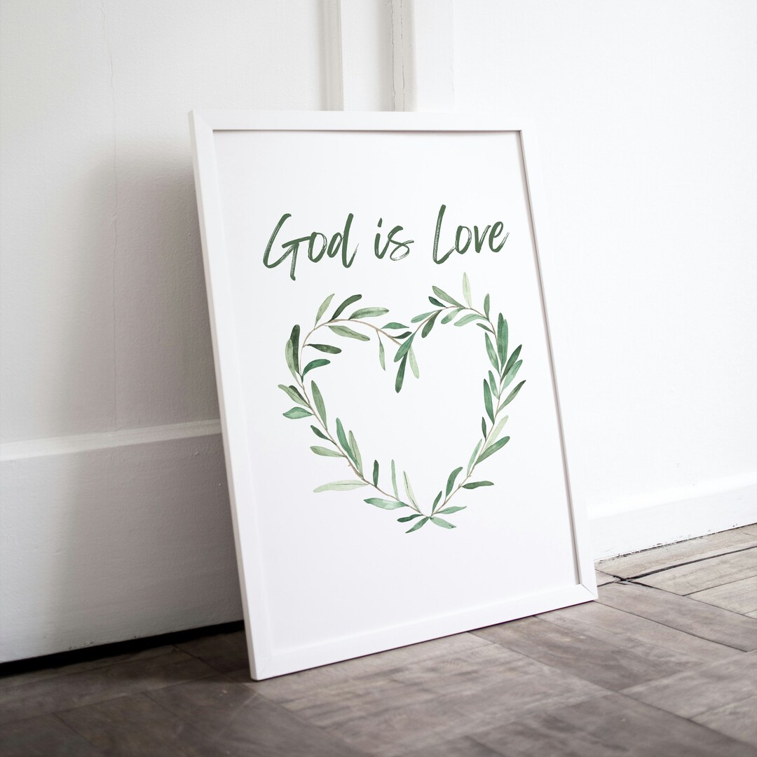 God is Love Poster, Christian Wall Art, Biblical Wall Art, Bible Quote ...