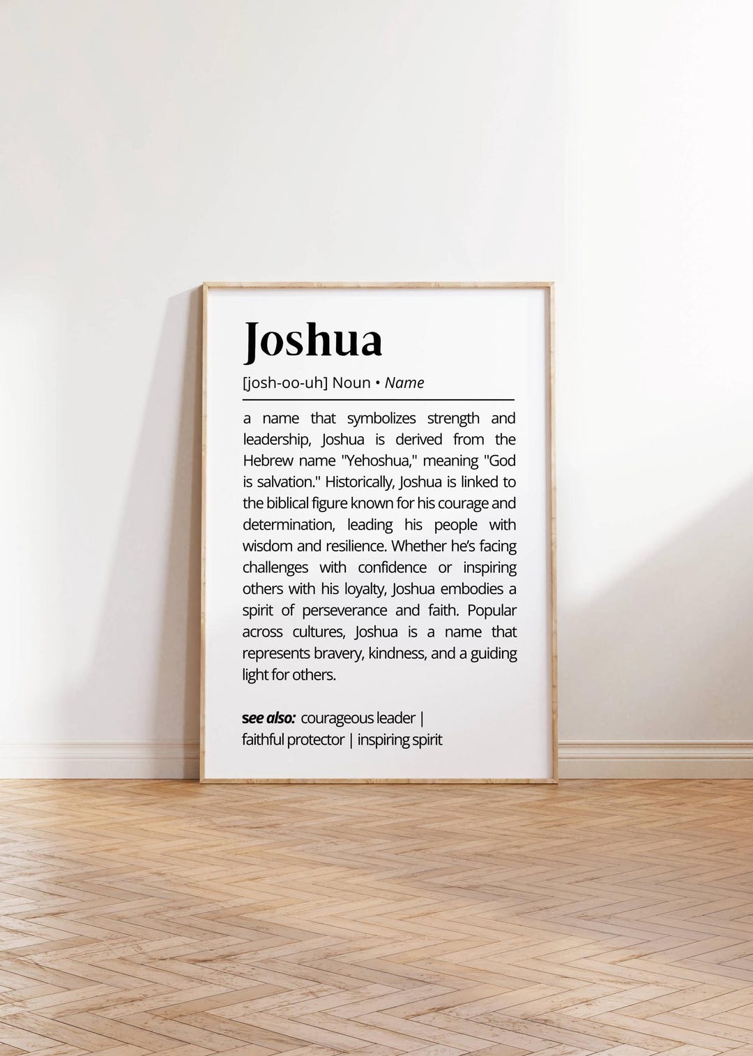 Joshua Name Meaning Print: Modern Minimalist Wall Art (digital Download ...