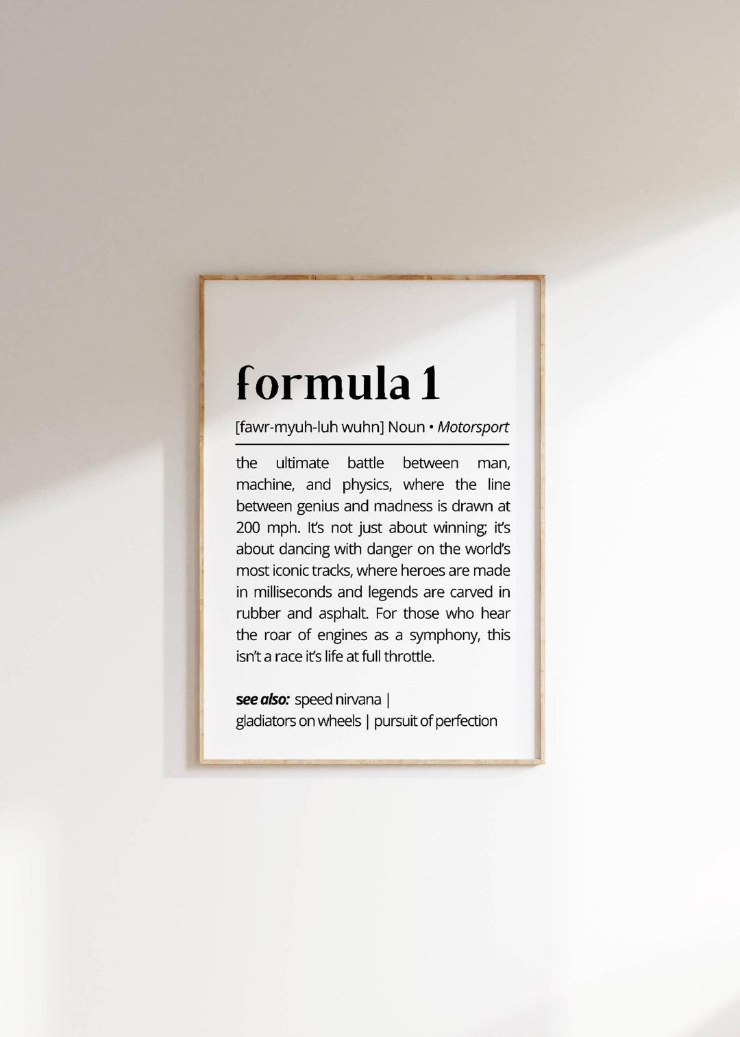Formula 1 Definition Wall Art Motorsport Inspiration F1 Wall Art ...