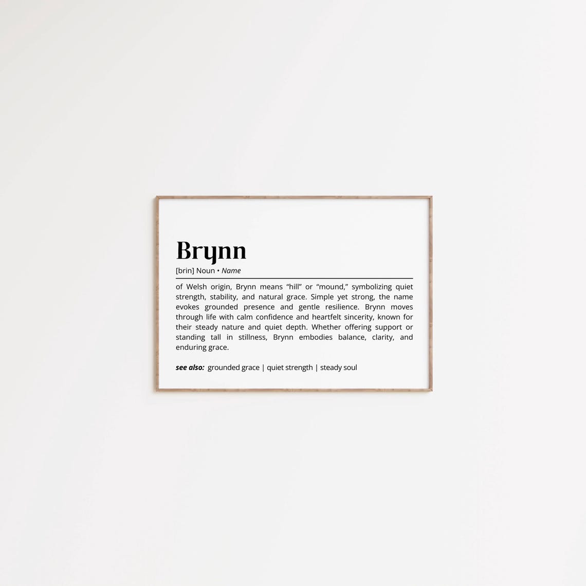 Brynn Name Meaning Print | Personalized Gift | Nursery Wall Art ...