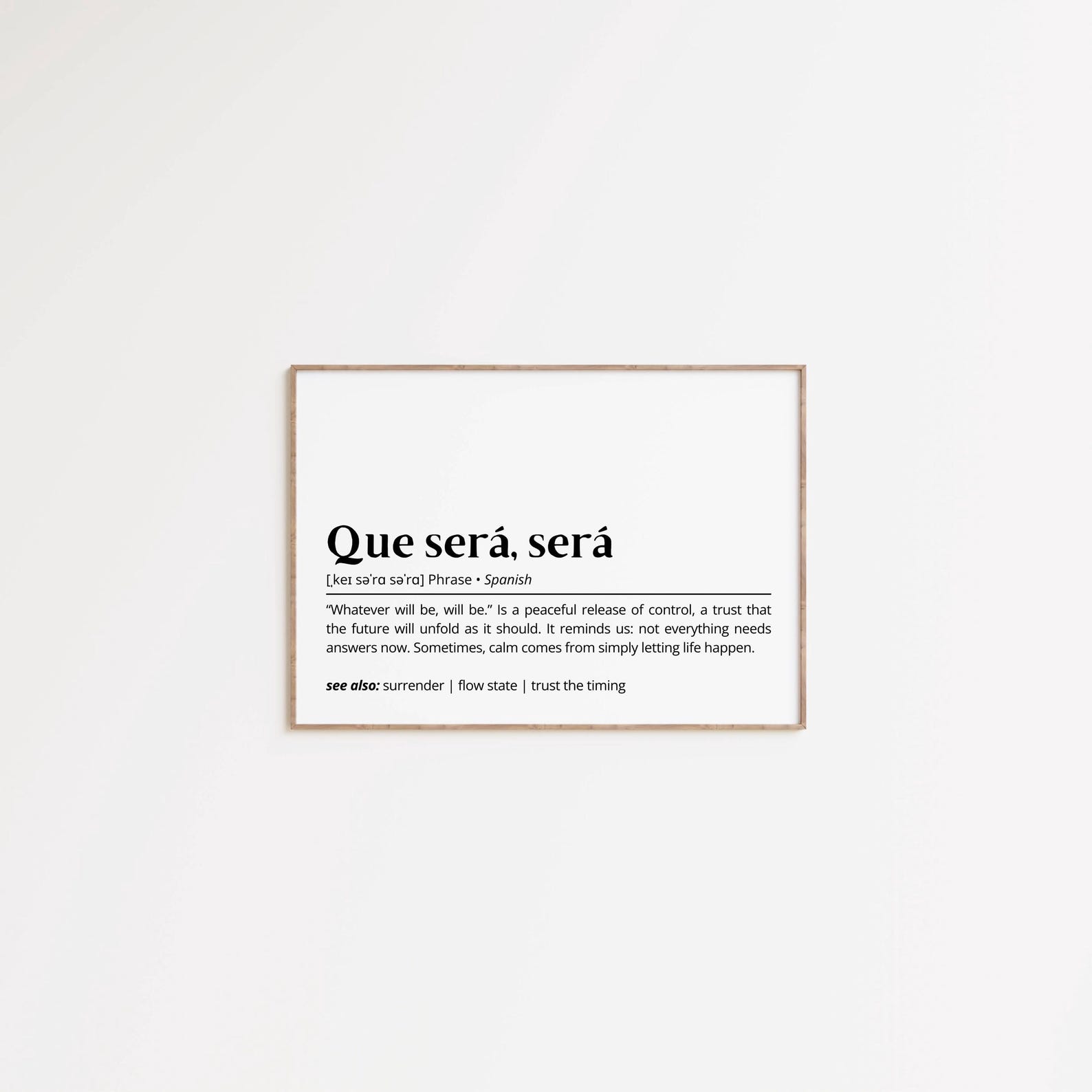 Que Sera Sera Definition Print: Spanish Quote Typography Art (digital ...