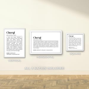 Cheryl Name Meaning Print | Personalized Gift | Nursery Wall Art ...