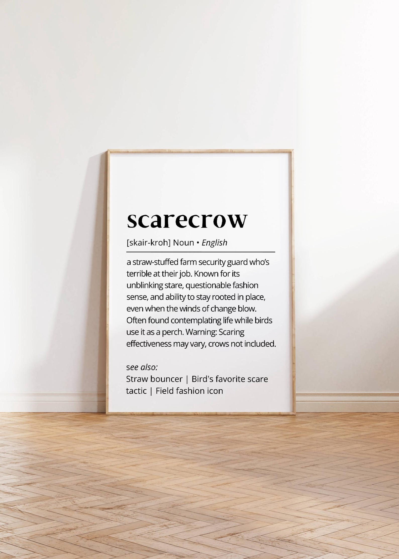 Funny Scarecrow Definition Print: Halloween Fall Decor (digital ...