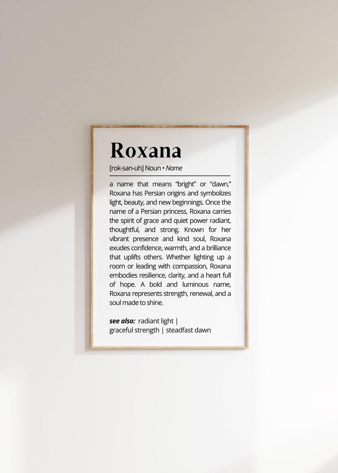 Roxana Name Meaning Print | Personalized Gift | Nursery Wall Art ...
