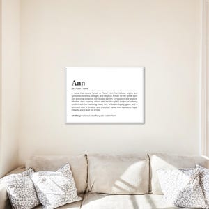 Ann Name Definition Wall Art Name Meaning Printable Personalized ...