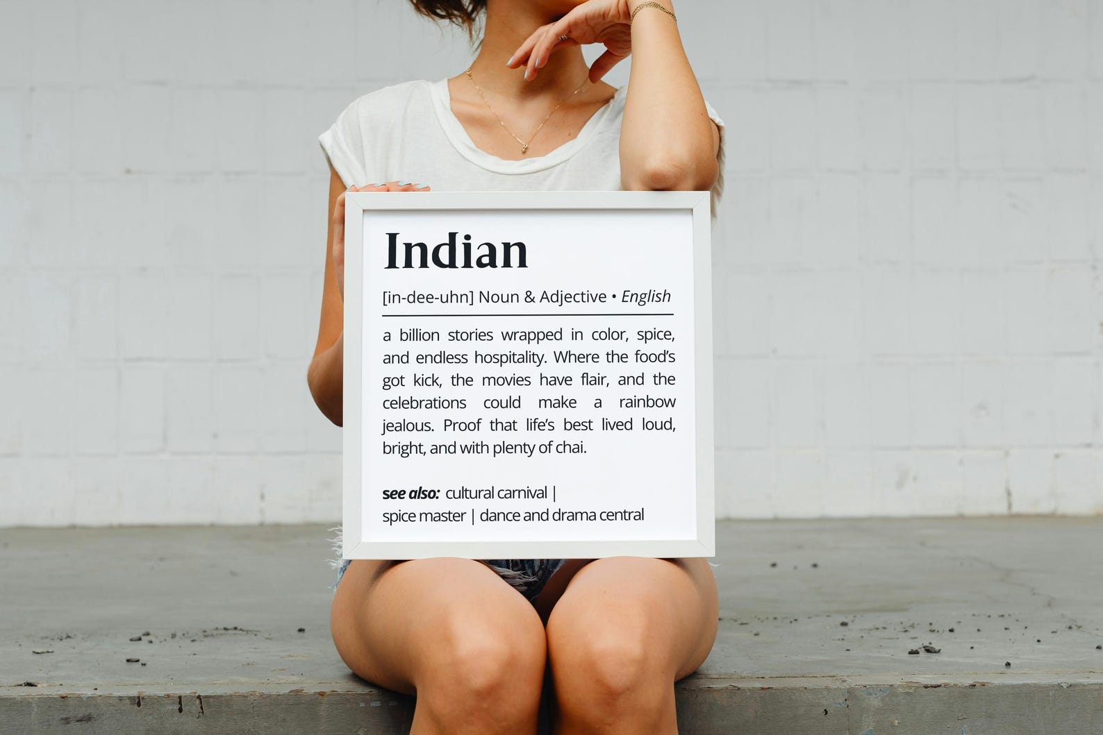 Indian Definition Wall Art Print Colorful Cultural Poster Indian ...