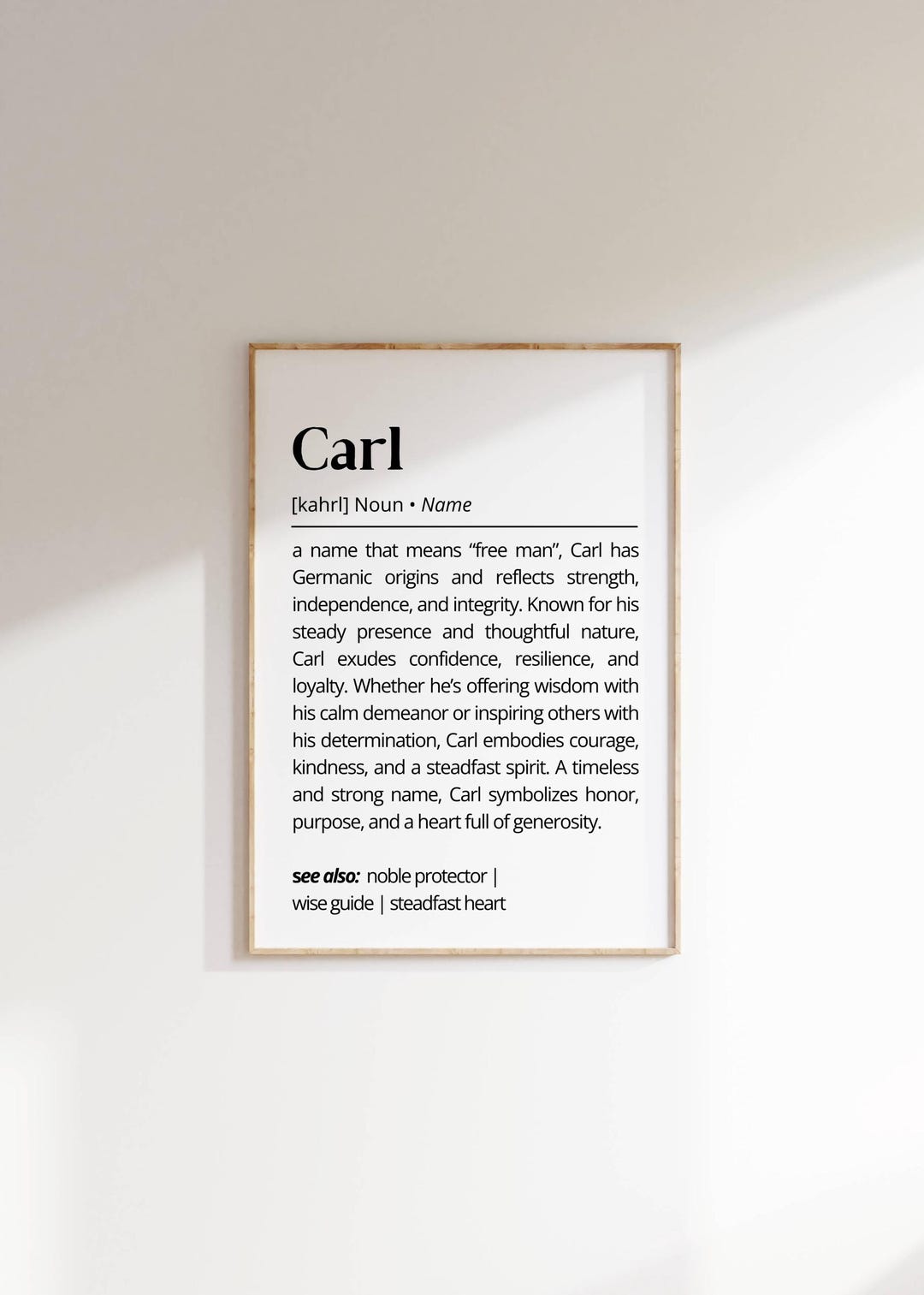Carl Name Definition Printable Wall Art Personalized Name Meaning ...