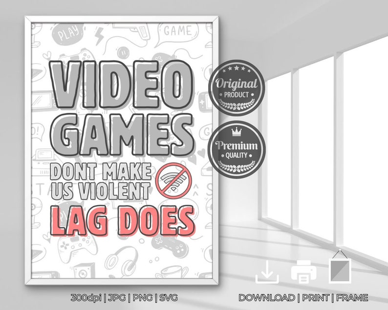 Funny Game Poster, Gaming Poster for Wall, Gaming Wall Decor, Gamer ...