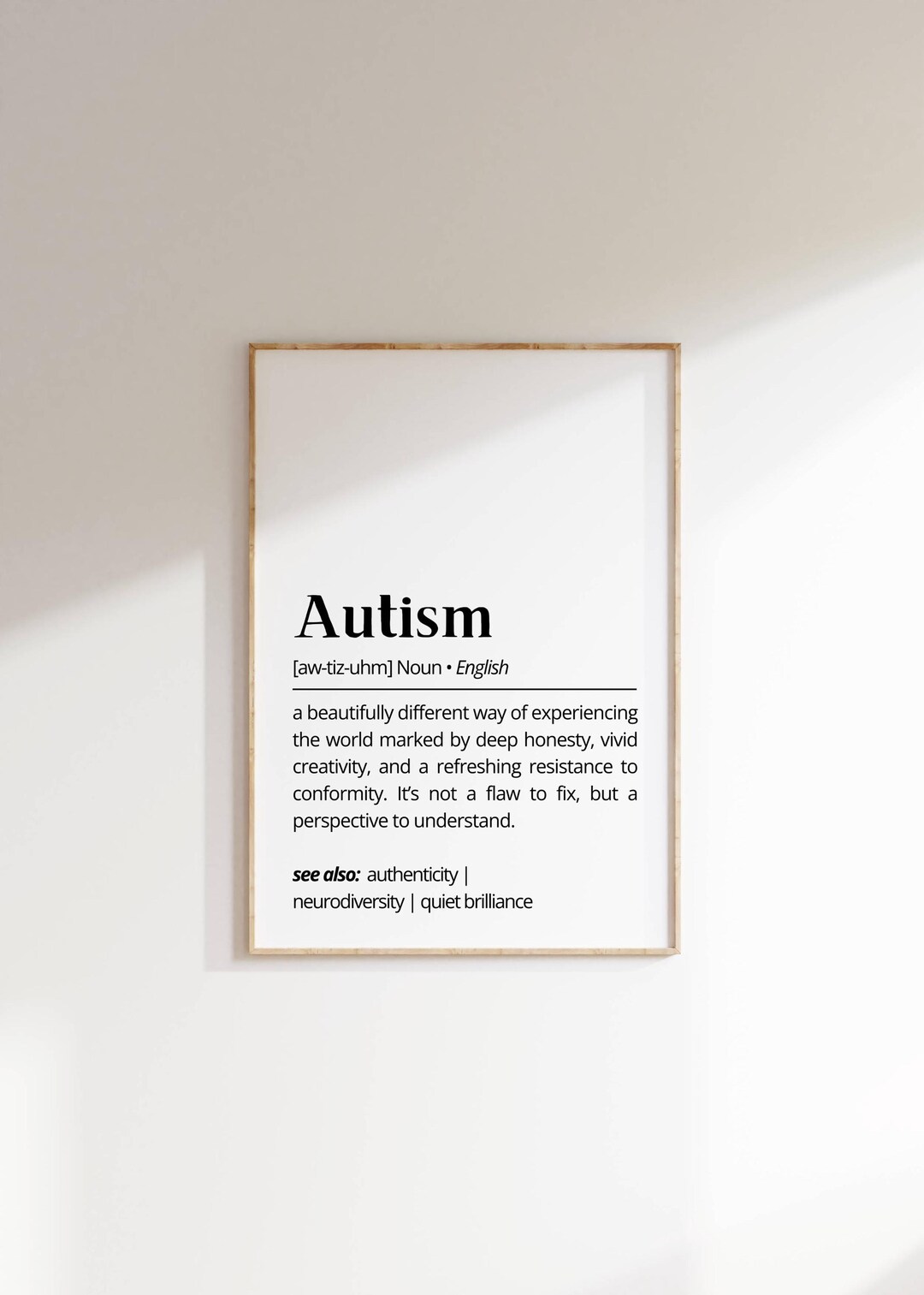 Autism Definition Print: Neurodiversity Positive Wall Art (digital ...