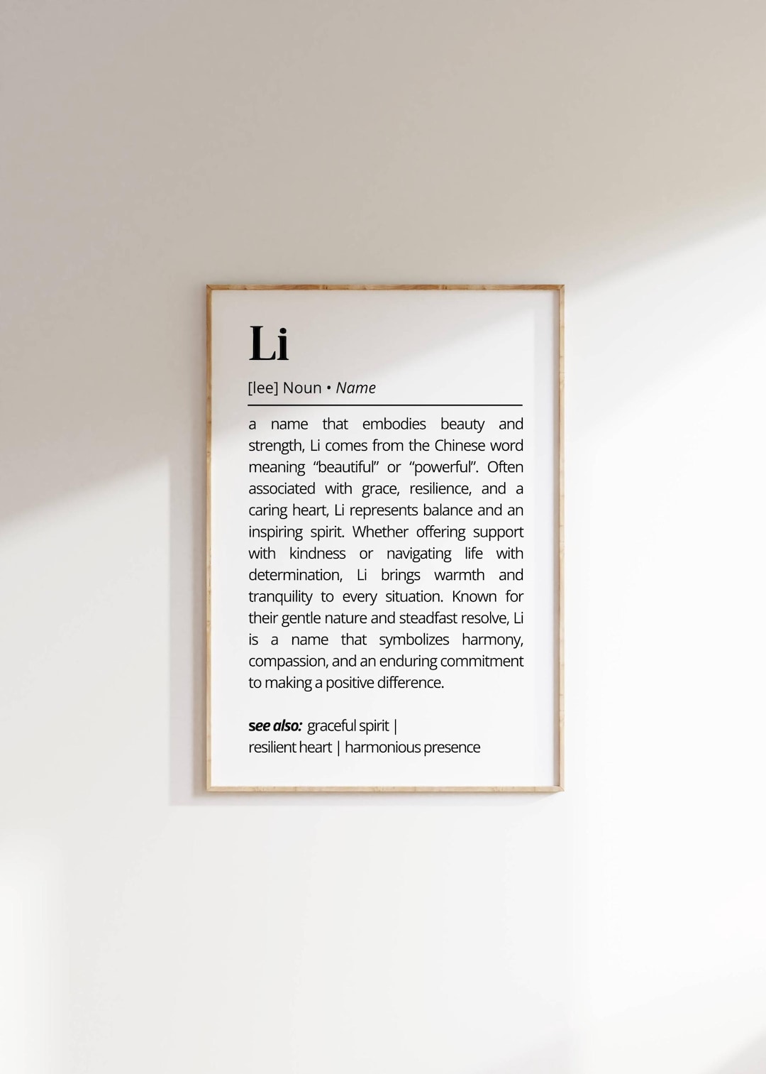 Li Name Definition Wall Art Printable Inspiration Personalized Name ...