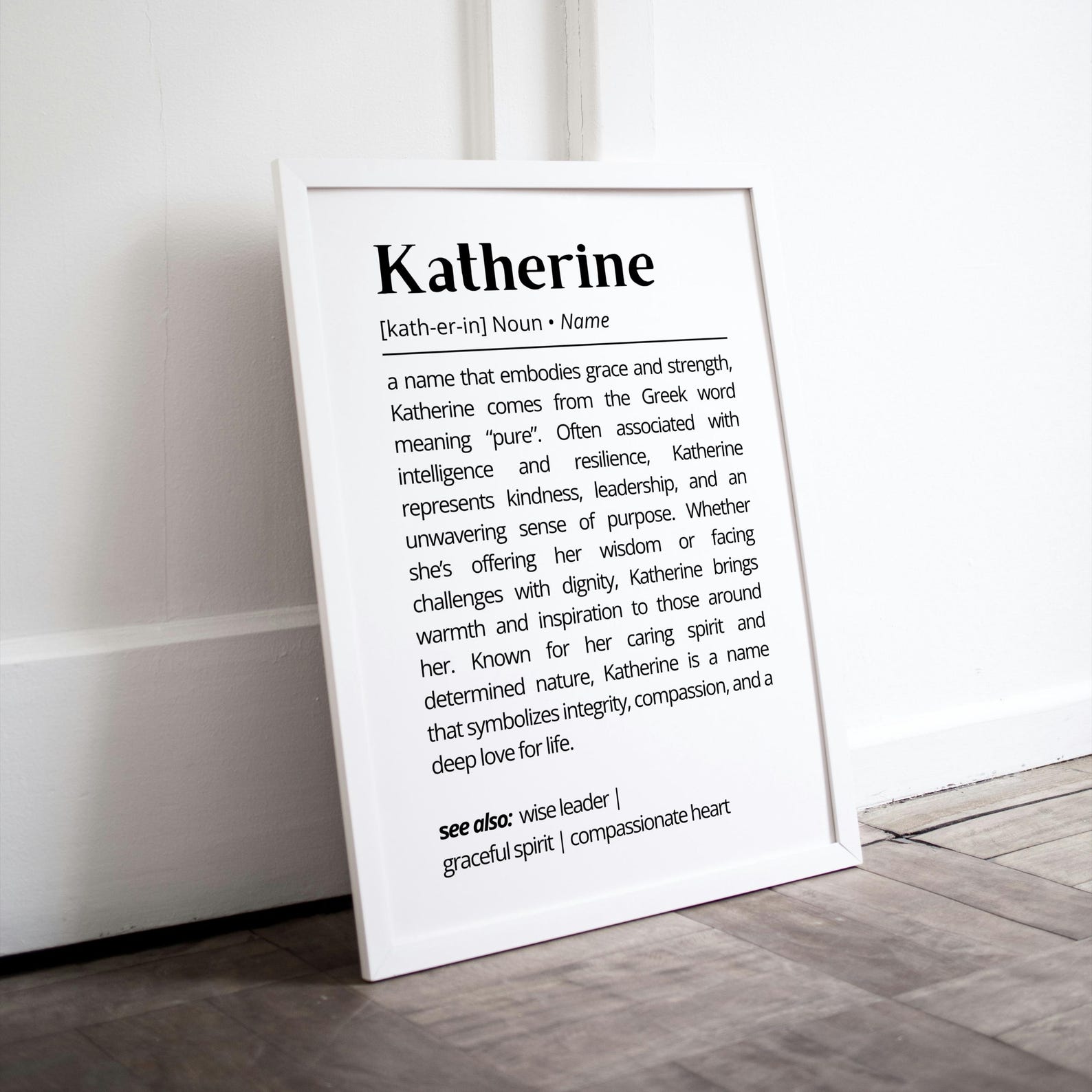 Katherine Name Meaning Print | Personalized Gift | Nursery Wall Art ...
