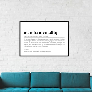 Mamba Mentality Definition Print: Inspirational Wall Art (digital ...