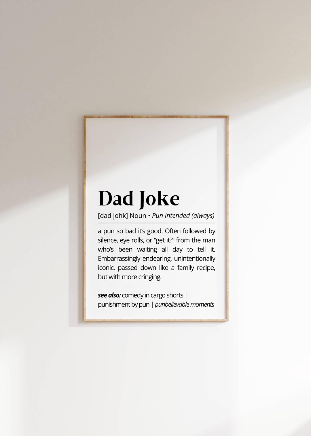 Dad Joke Definition Print, Funny Father's Day Gift (digital Download ...