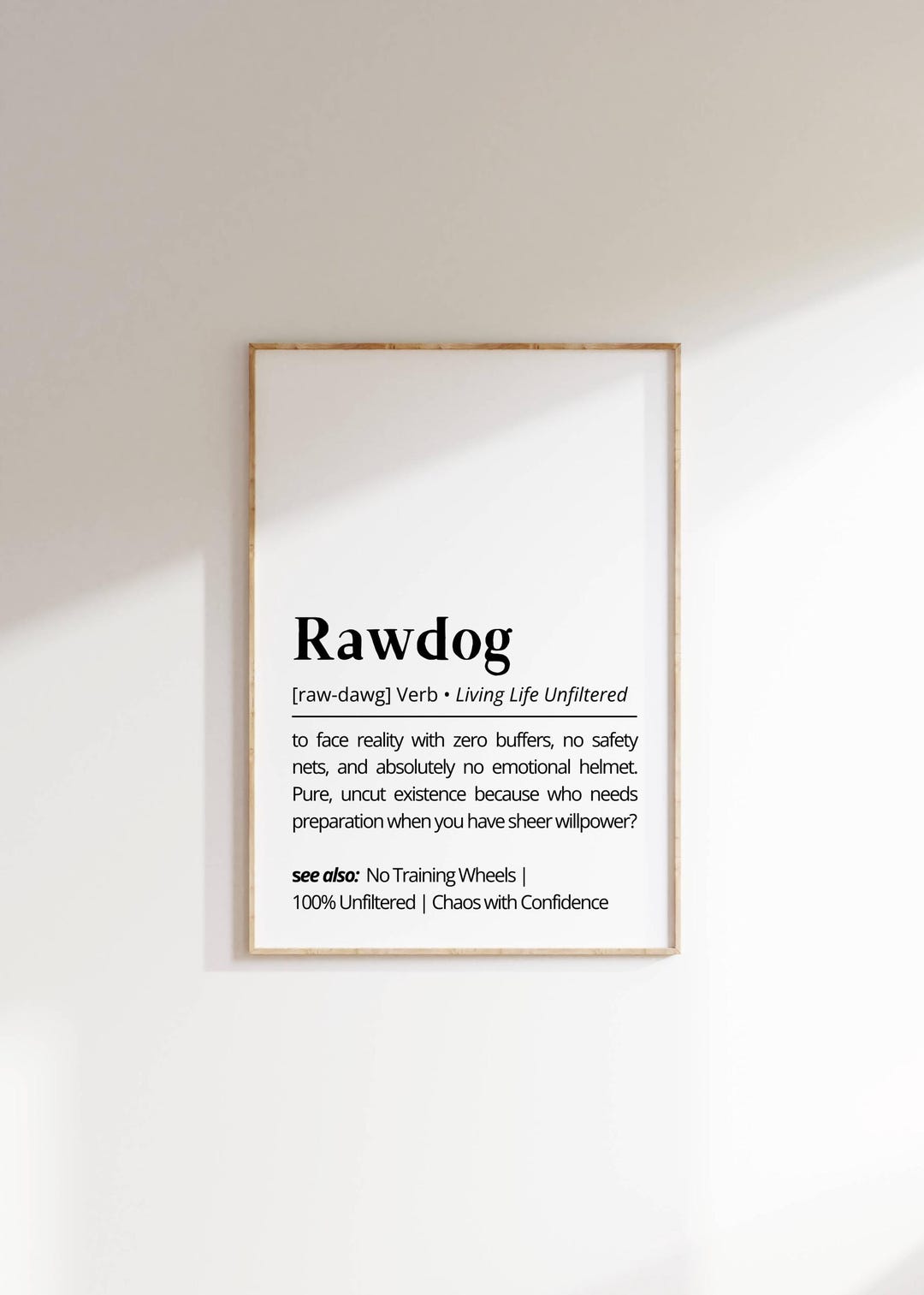 Rawdog Definition Print: Funny Minimalist Typography (digital Download ...