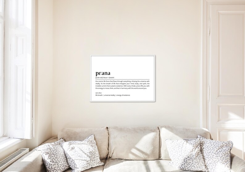 Prana Definition Wall Art Life Force Sanskrit Cosmic Vitality ...