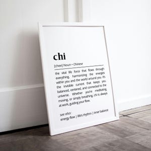 Chi Definition Wall Art Life Force Minimalist Chinese Energy Print Zen ...