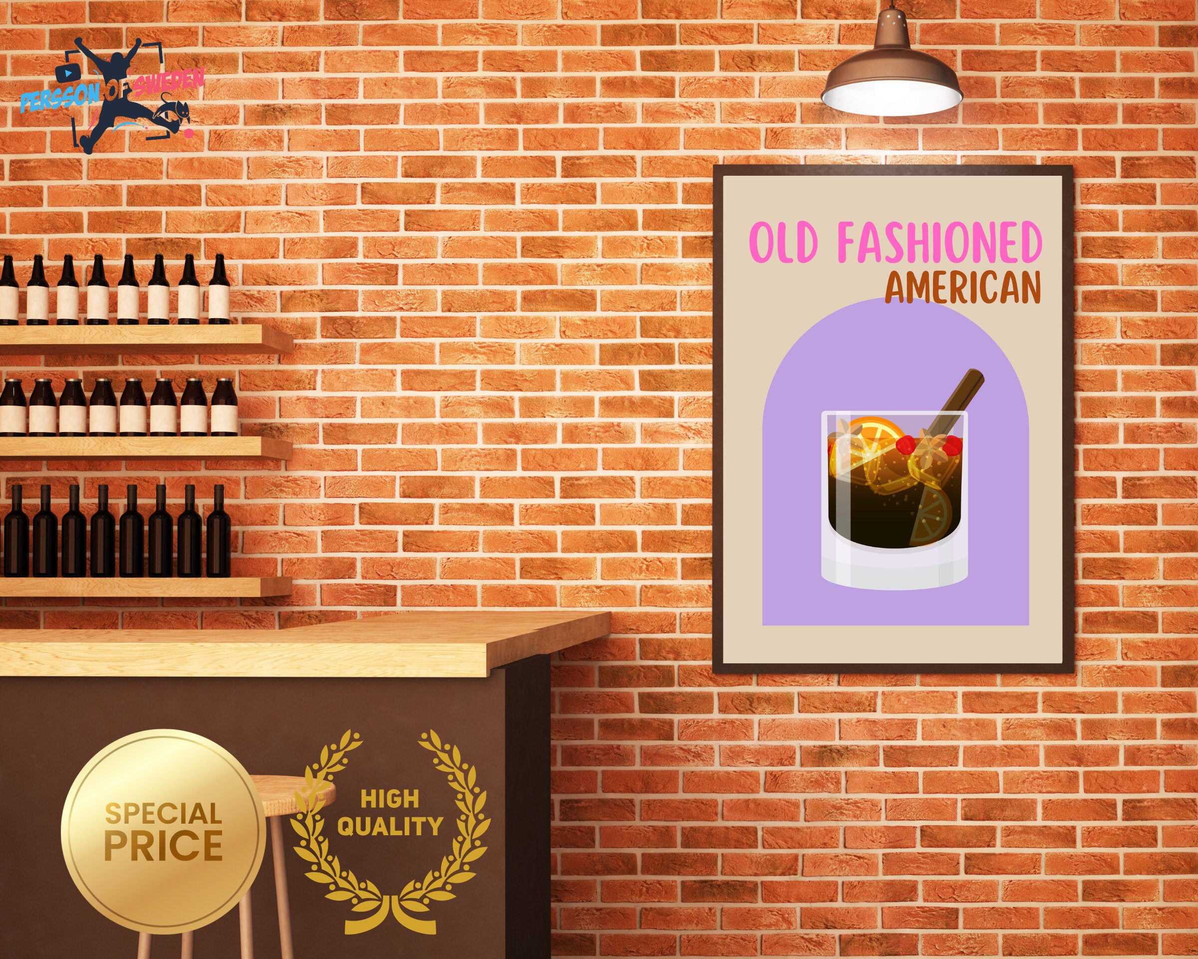 Cocktail Poster Set of 6, Digital Bar Cart Art, Vibrant Drink Prints ...