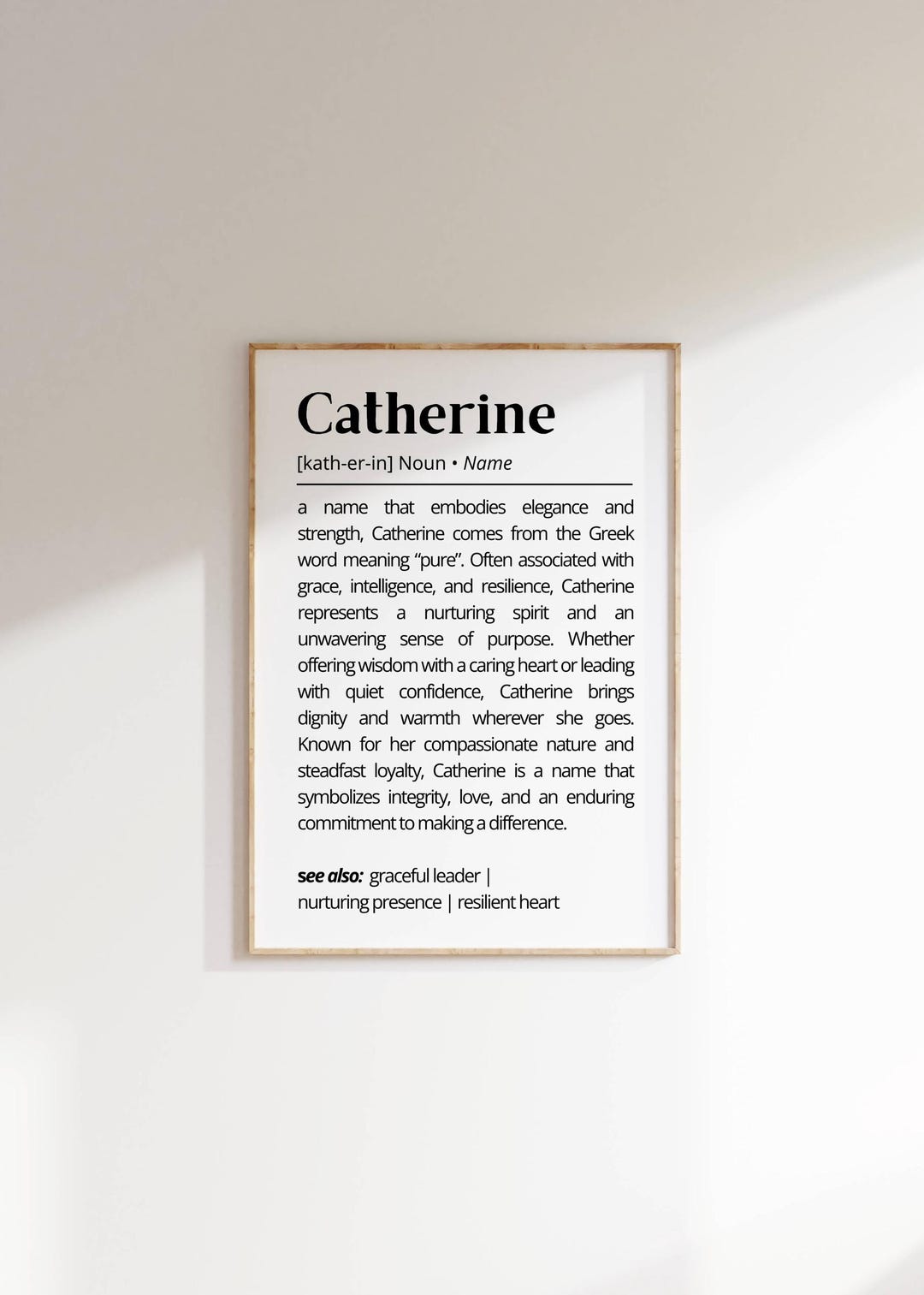Catherine Name Definition Wall Art Personalized Elegant Print Name ...