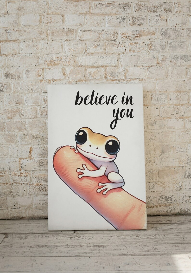 Cute Frog Poster, Inspirational Quote Wall Art, Cute Frog Drawing ...