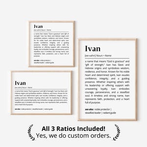 Ivan Name Definition Print: Personalized Minimalist Typography (digital ...