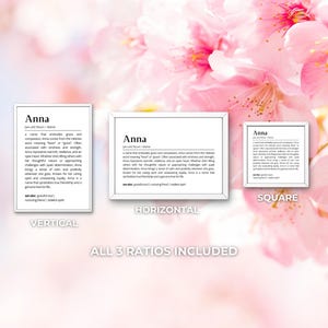 Anna Name Definition Wall Art Printable Personalized Inspiration ...