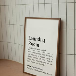 Laundry Room Definition Wall Art Laundry Quote Poster Gift for Her ...
