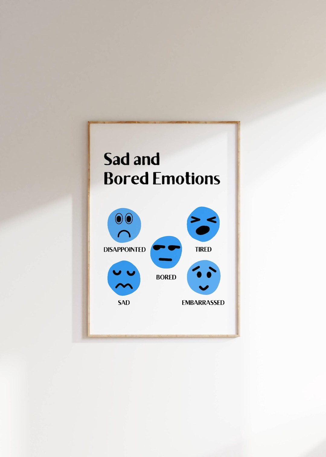Sad and Bored Emotions Chart Emotional Learning Poster Mental Health ...