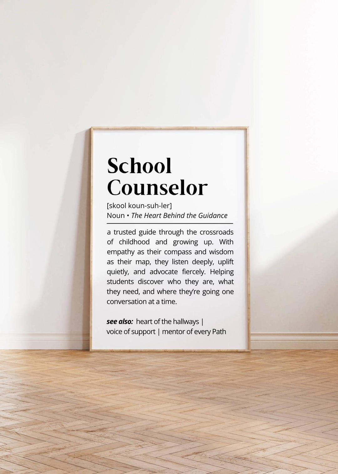 School Counselor Definition Wall Art Printable Teacher Appreciation ...