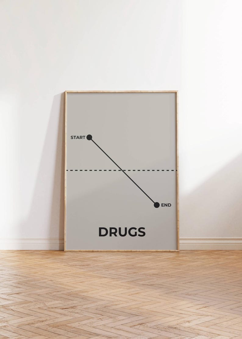 Anti-drug Awareness Poster: Minimalist Sobriety Motivation Art (digital ...