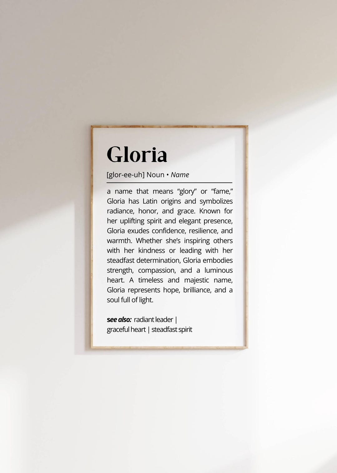 Gloria Name Meaning Print | Personalized Gift | Nursery Wall Art ...