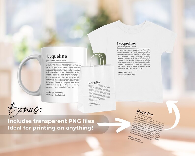 Jacqueline Name Definition Printable Wall Art Name Meaning Poster ...