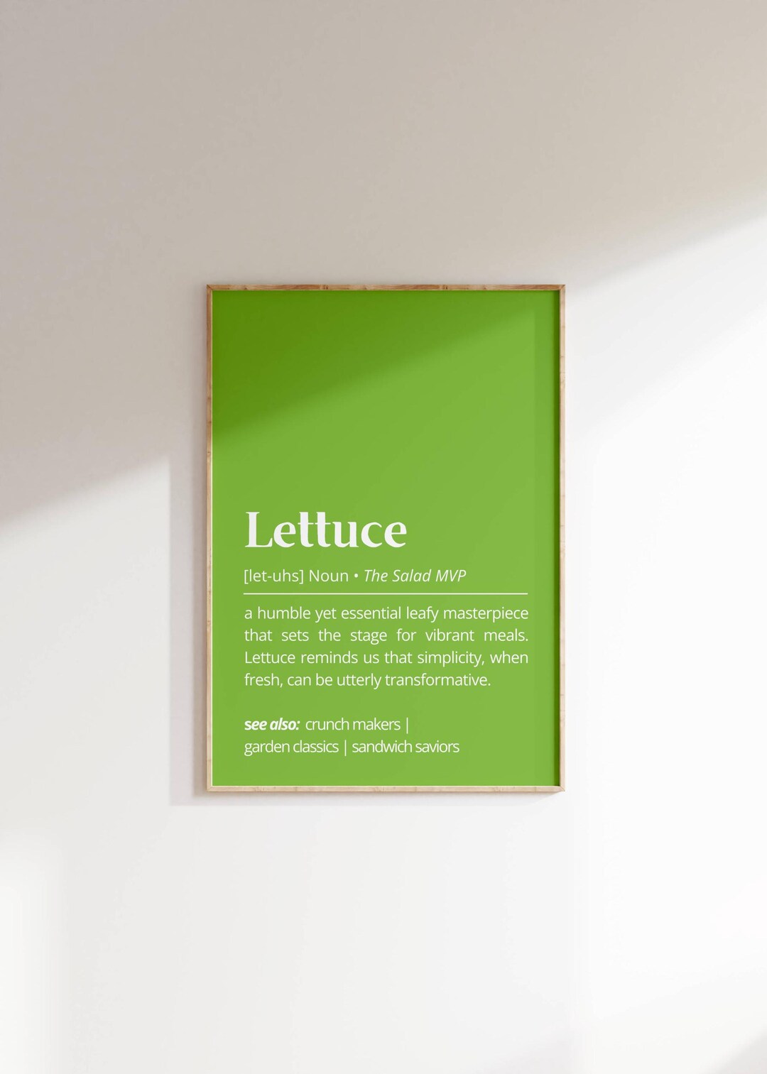 Lettuce Definition Print: Funny Kitchen Typography Art (digital ...