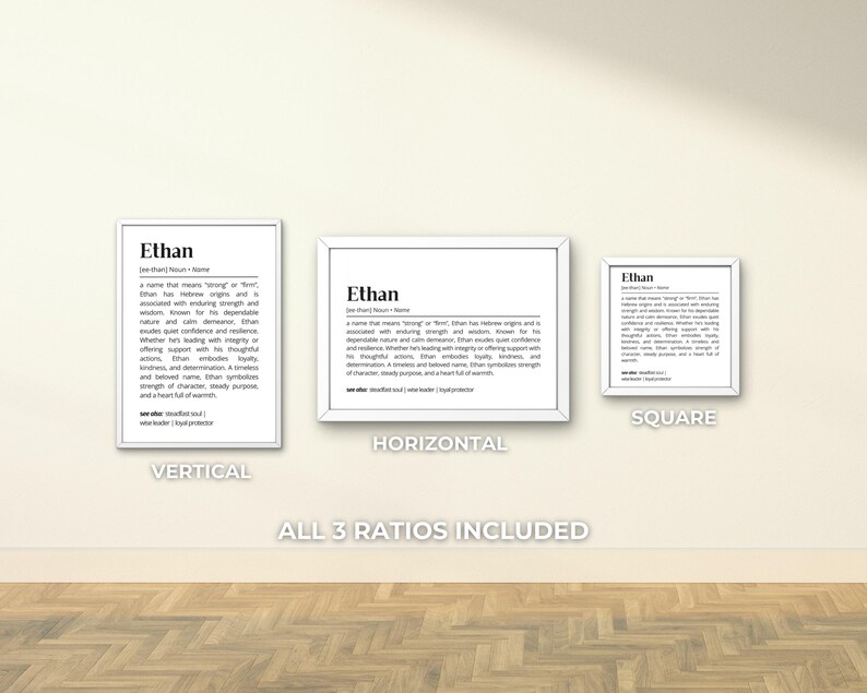 Ethan Name Meaning Print | Personalized Gift | Nursery Wall Art ...