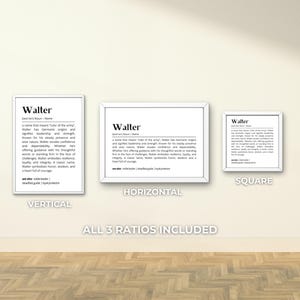 Walter Name Definition Printable Minimalist Name Meaning Wall Art ...