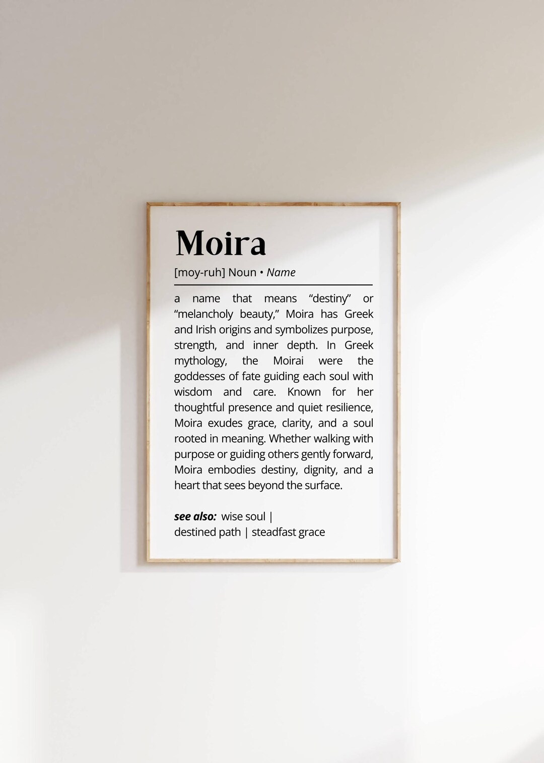 Moira Name Meaning Print | Personalized Gift | Nursery Wall Art ...