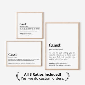 Guest Definition Print: Minimalist Welcome Sign (digital Download) - Etsy