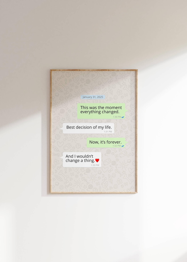 Custom Whatsapp Chat Poster: Personalized Text Art Gift (digital ...