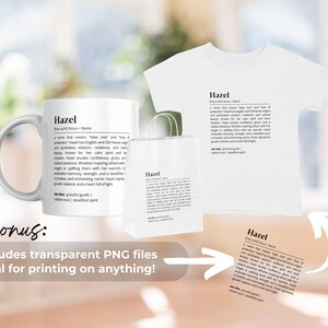 Hazel Name Definition Wall Art Personalized Name Meaning Gift ...