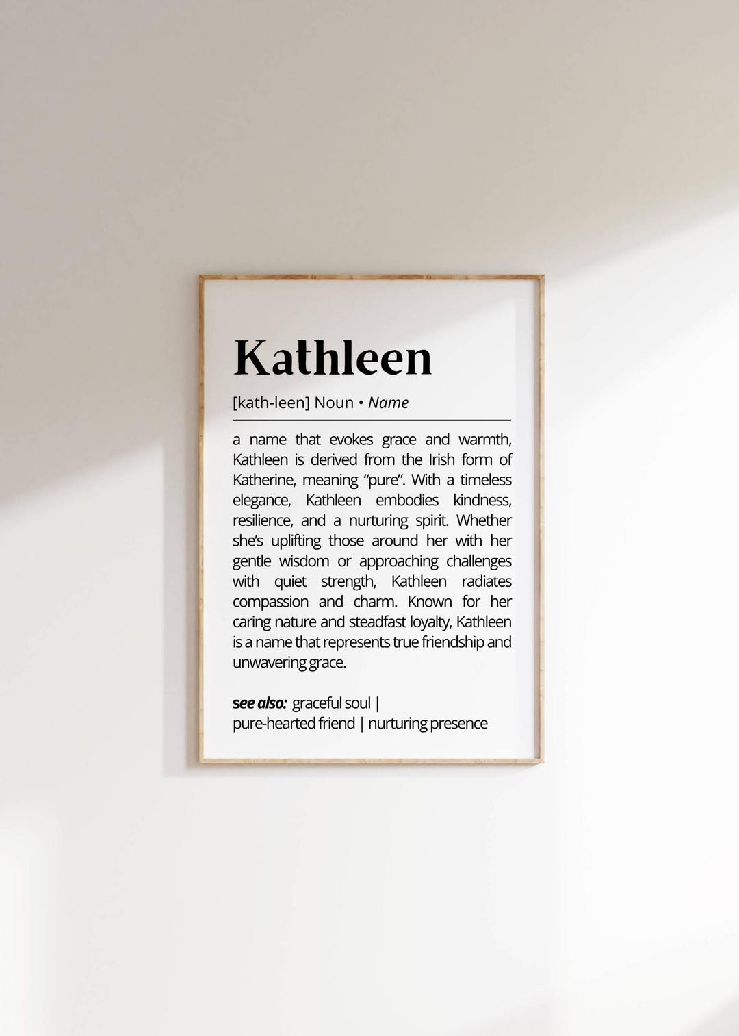 Kathleen Name Meaning Art: Personalized Typography Print (digital ...