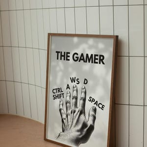 Gamer Hand Illustration Poster: WSAD Keys Gaming Art (digital Download ...