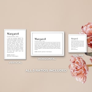 Margaret Name Definition Wall Art Print Elegant Personalized Gift for ...