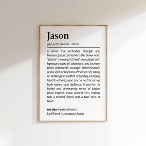 Jason Name Definition Wall Art Printable Elegant Personalized ...
