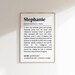 Stephanie Name Definition Wall Art Personalized Inspiration Printable ...